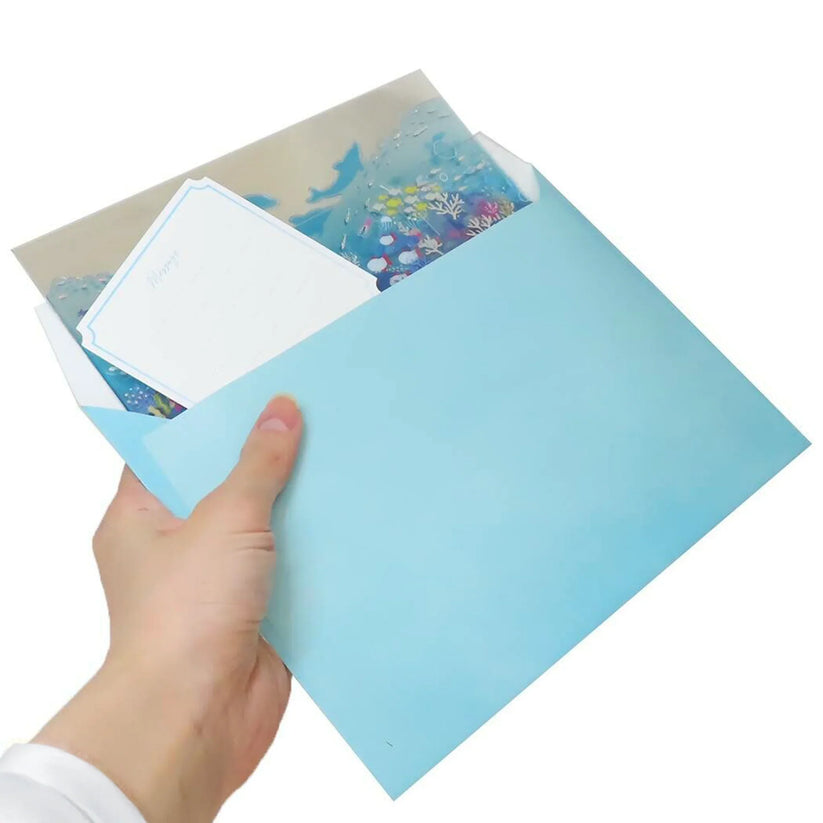 Ocean Pop-Up Card – 3D Cubic Holographic Summer Greeting – Miss Girlie Girl