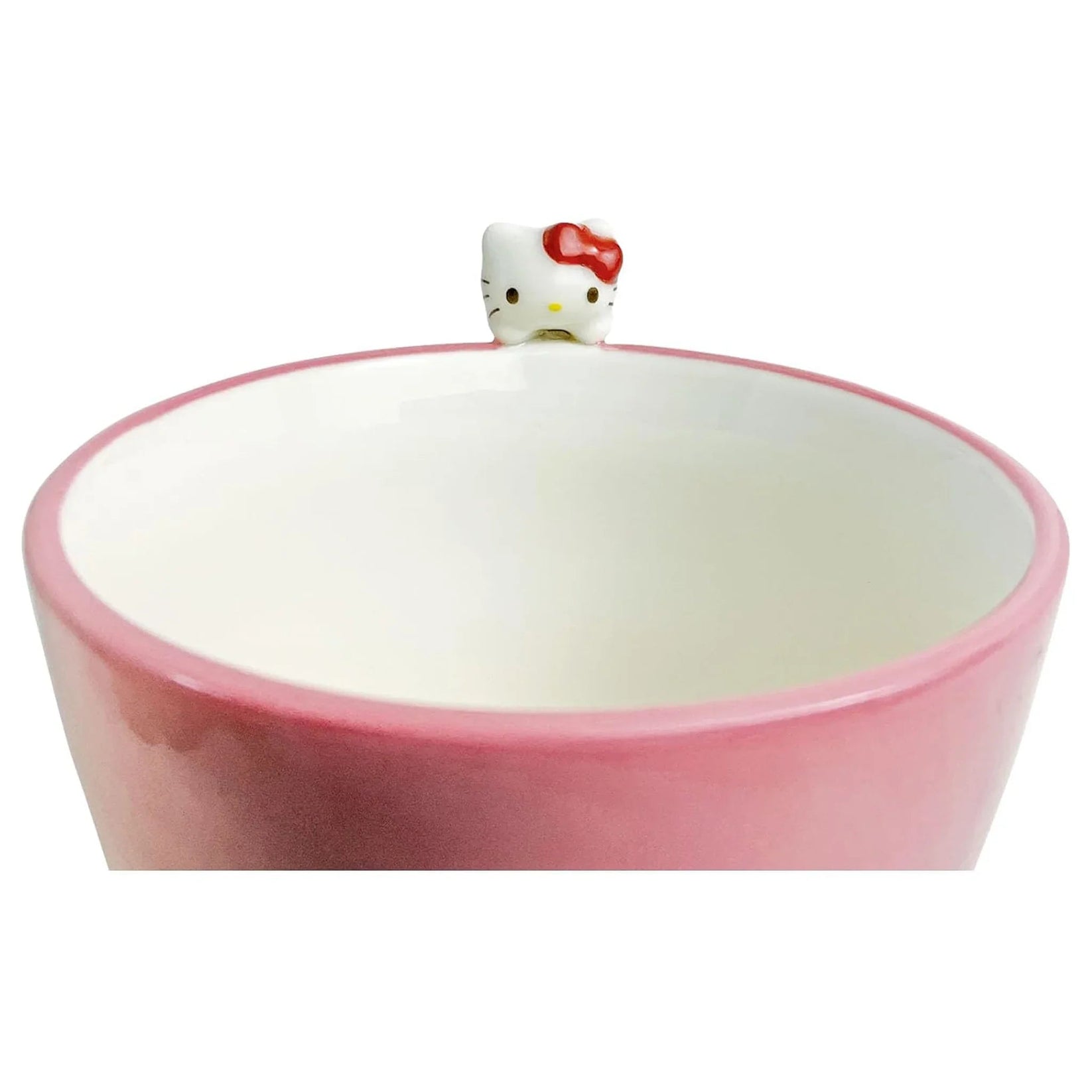 Hello Kitty Soup Cup – Pink Porcelain Mug with 3D Handle Figure 300ml ...
