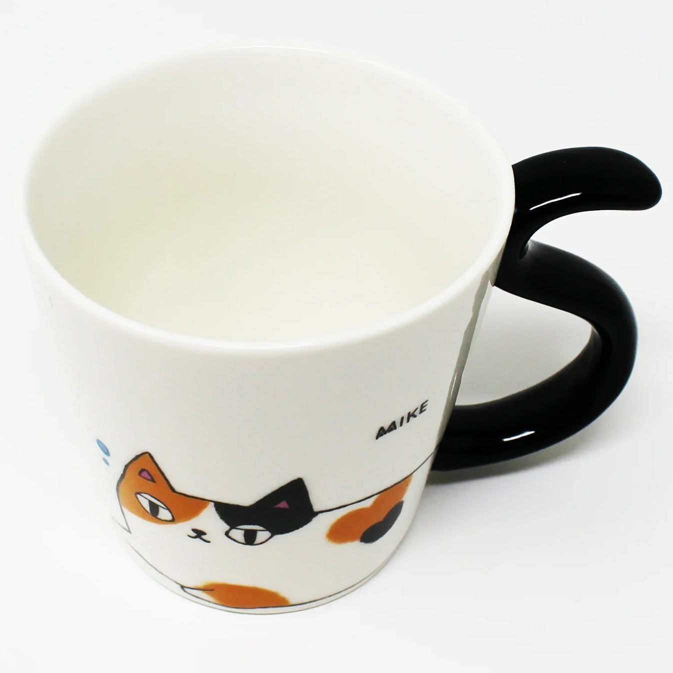 Mike the Calico Cat Mug – Tail Handle – 3 Cat Brothers – Miss Girlie Girl