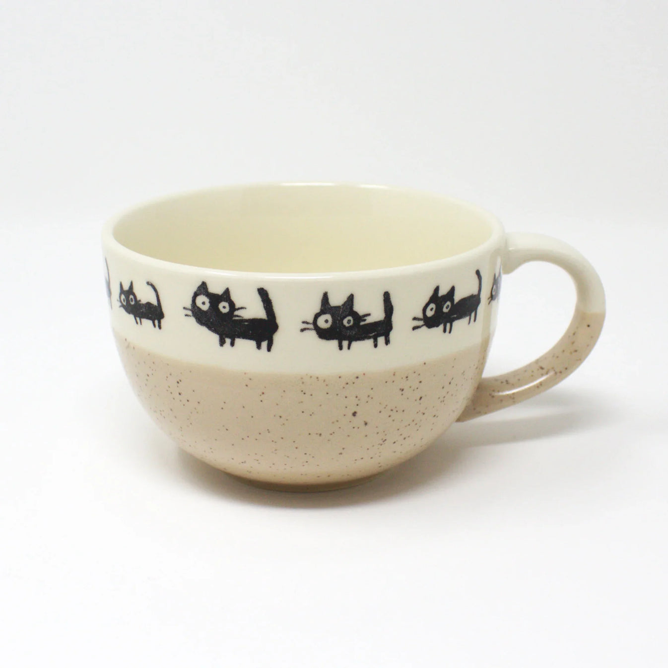 Black Cat Soup Cup – Handmade Mino Ware Japanese Mug Gift – Miss Girlie ...