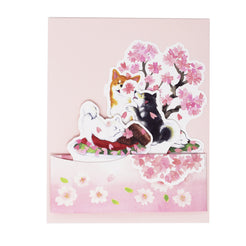 Shiba Inu & Cherry Blossoms 3D Box Pop-Up Card – Mini, Made in Japan ...